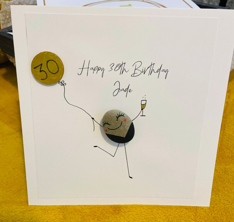 Pebble Art Birthday Cards - Etsy