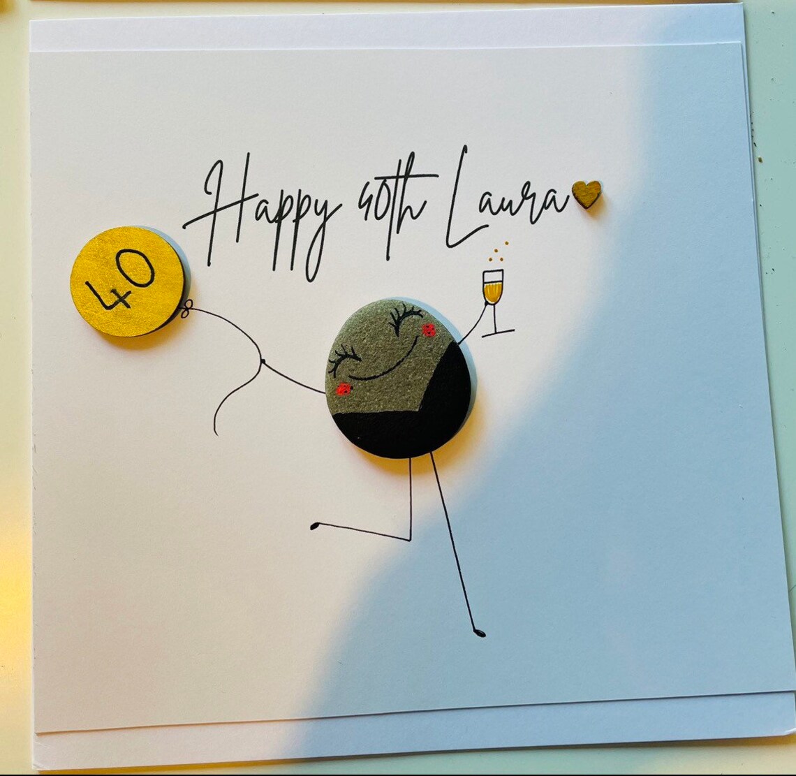 Pebble Art Birthday Cards | Etsy