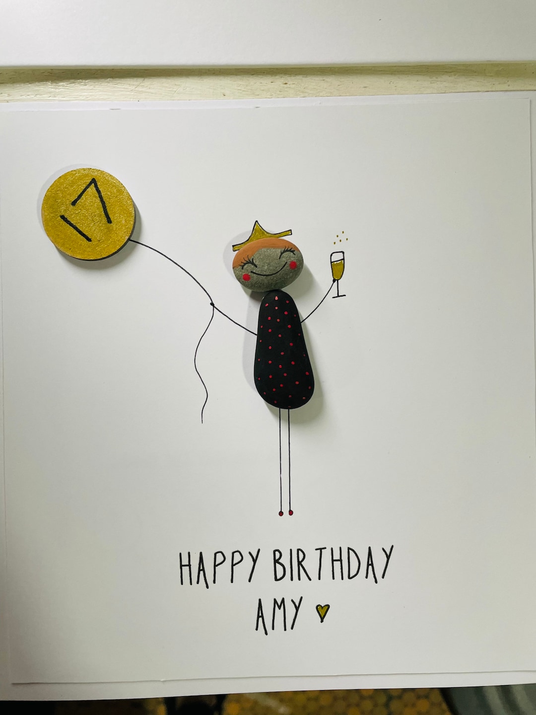 Super Cute Pebble Art Birthday Cards - Etsy