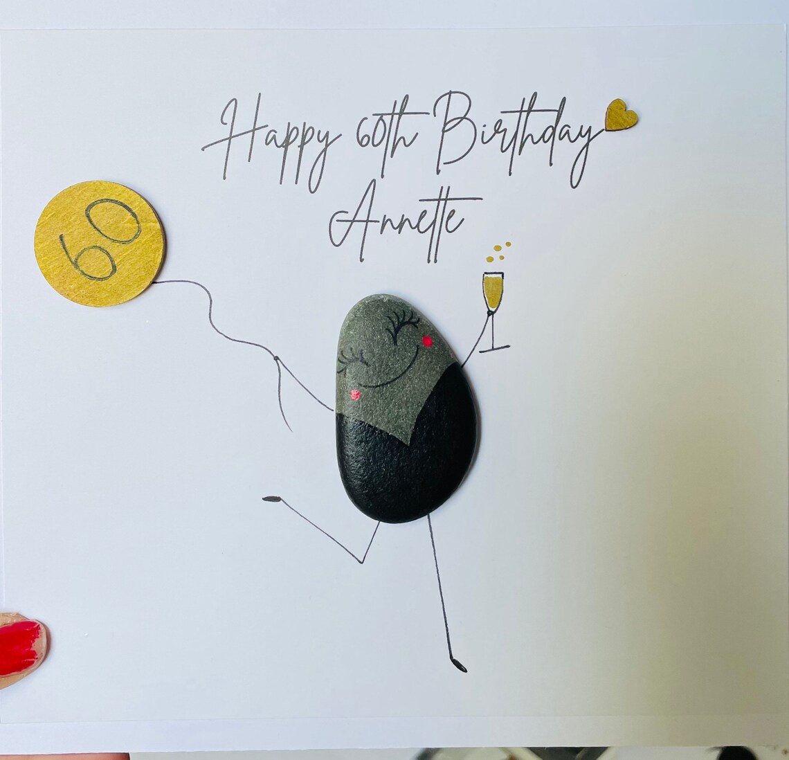 Pebble Art Birthday Cards - Etsy