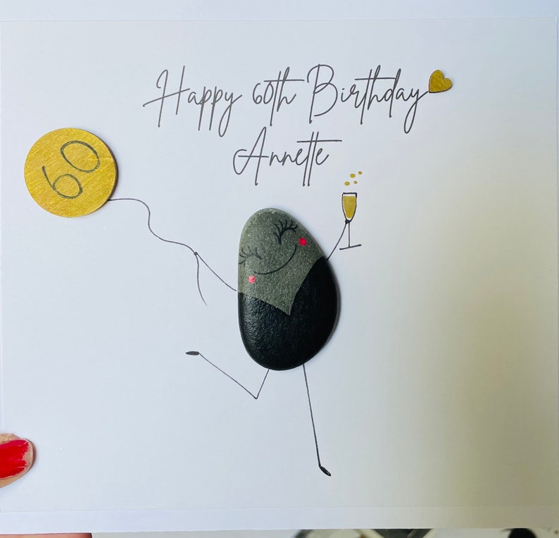 Pebble Art Birthday Cards - Etsy