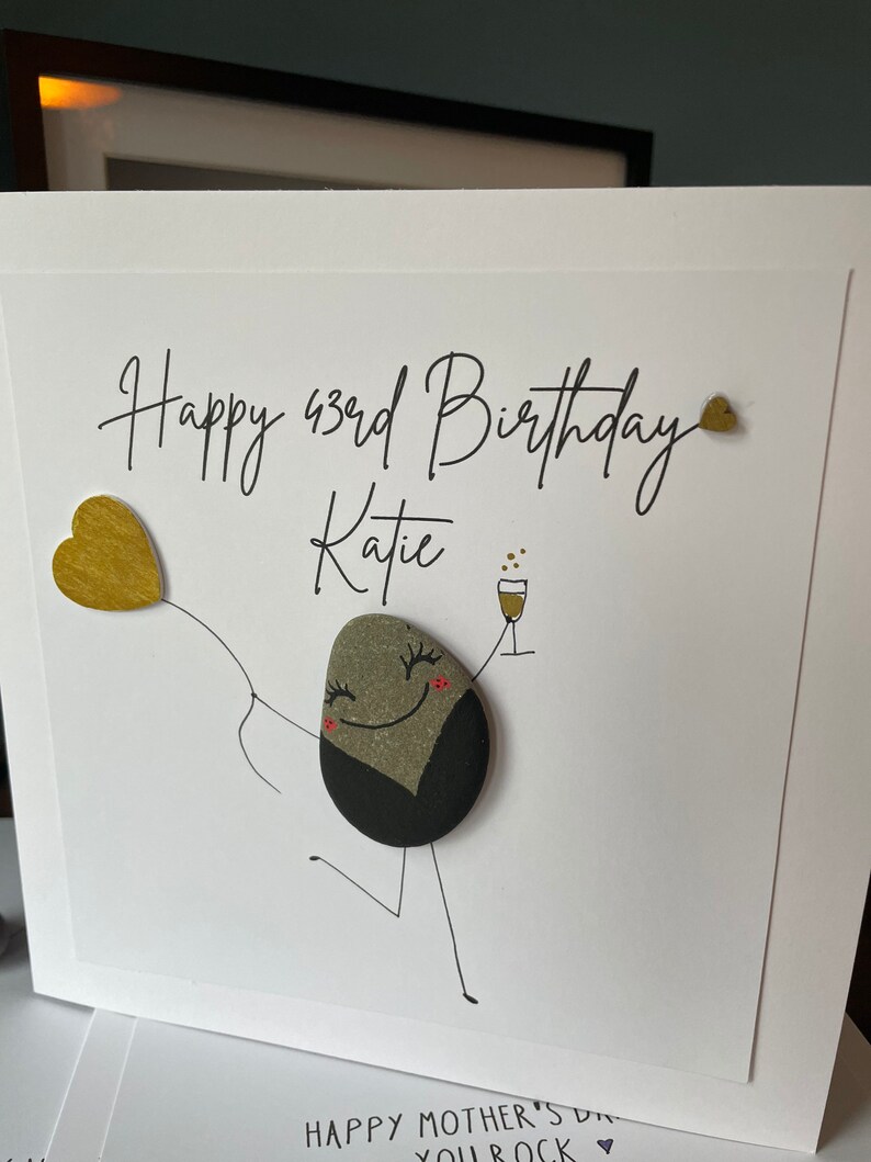 Pebble Art Birthday Cards - Etsy