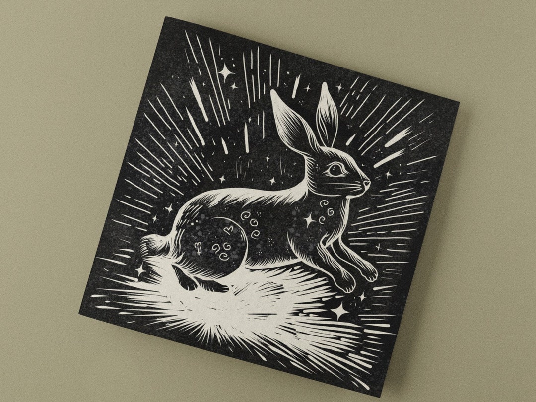 Rabbit Birthday Card Greetings Bunny Thank You Magic Fake Digital ...