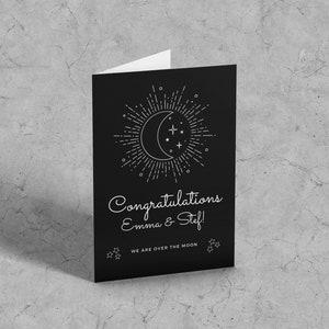 Goth Wedding Card ANY NAMES Custom Congratulations Personalised Baby ...
