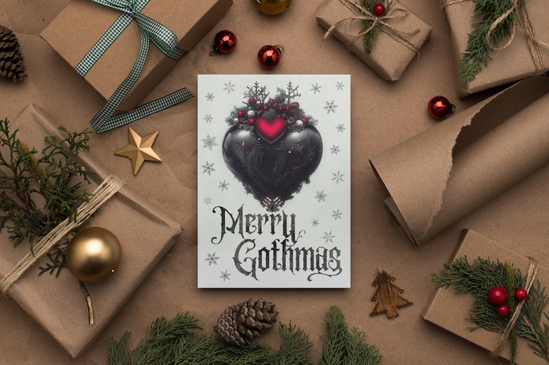 Goth Christmas Card Merry Gothmas Gothic Holiday Greeting - Etsy