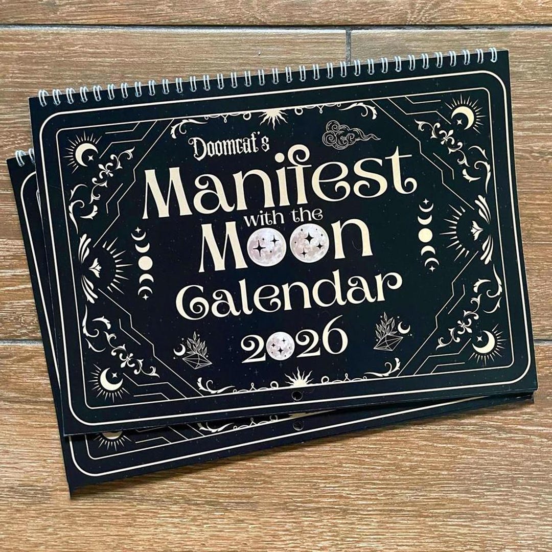 2026 Witchy Moon Calendar A4 Manifest With the Moon Goth Lunar Phases ...