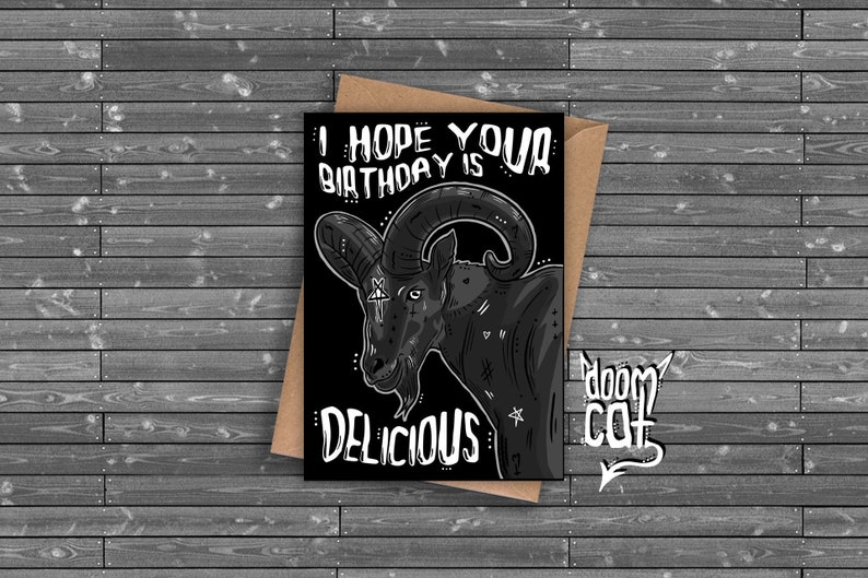 Goth Card Custom Greetings Black Phil Deliciously Delicious Ram Head ...