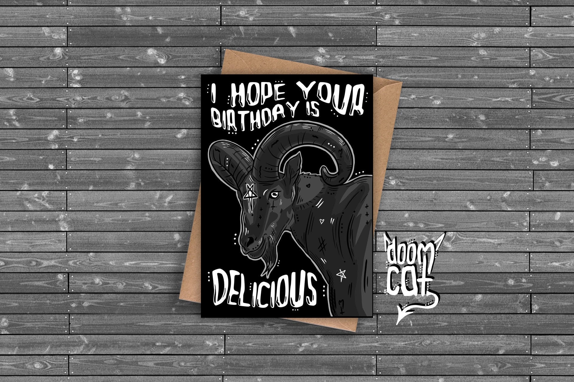 Goth Card Custom Greetings Black Phil Deliciously Delicious Ram Head ...