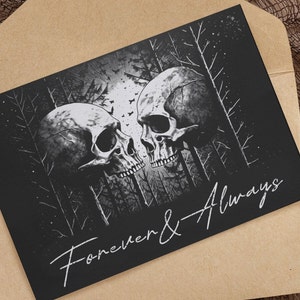 Gothic Wedding Anniversary Card Skulls Dark Art "forever and Always ...