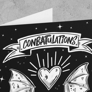 Bats Wedding Card ANY NAME Custom Congratulations Personalised Wedding ...