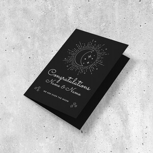 Goth Wedding Card ANY NAMES Custom Congratulations Personalised Baby ...