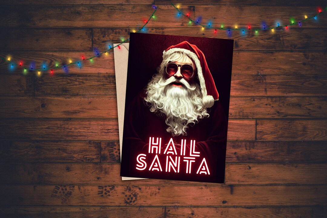 Goth Christmas Card Hail Santa Funny Gothic Holiday Greeting Greetings ...