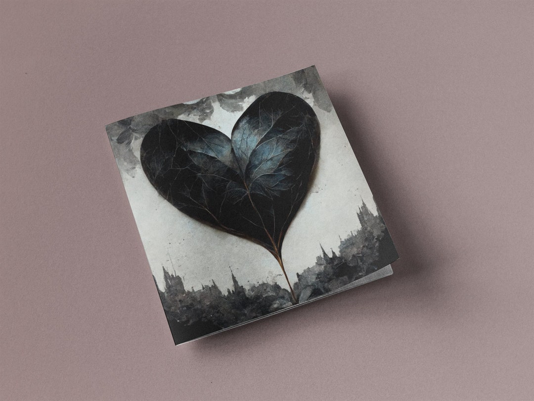 Goth Anniversary Card Wedding Valentine Valentine's Card Love Leaves ...