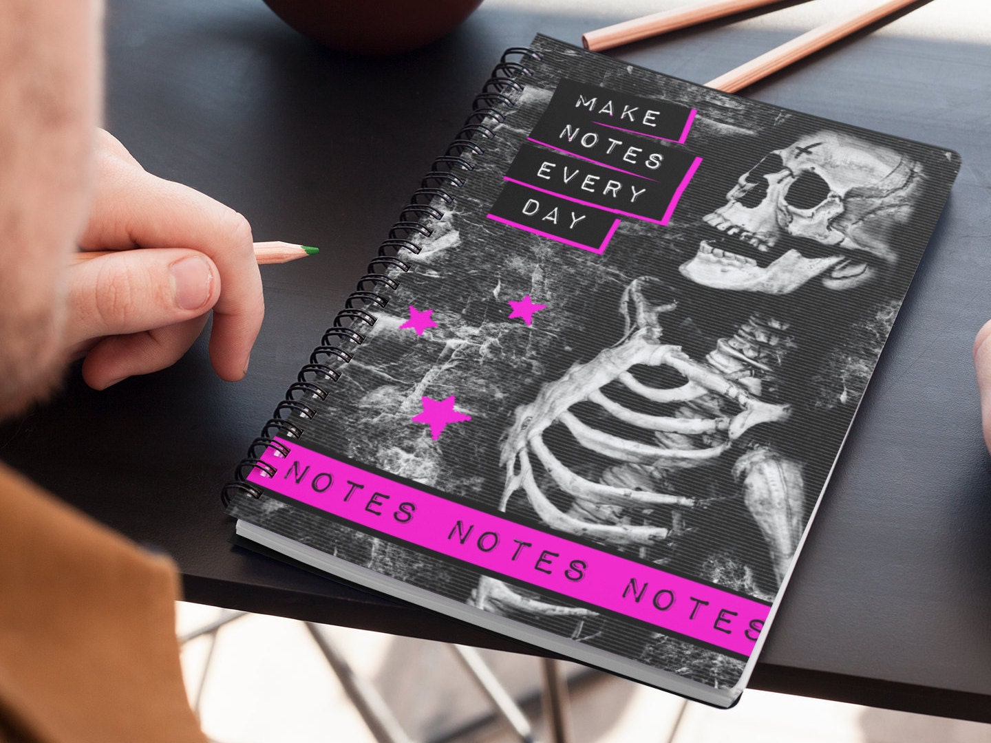 Goth Notebook A5 Spiral Note Book Skull Journal Gothic Book | Etsy