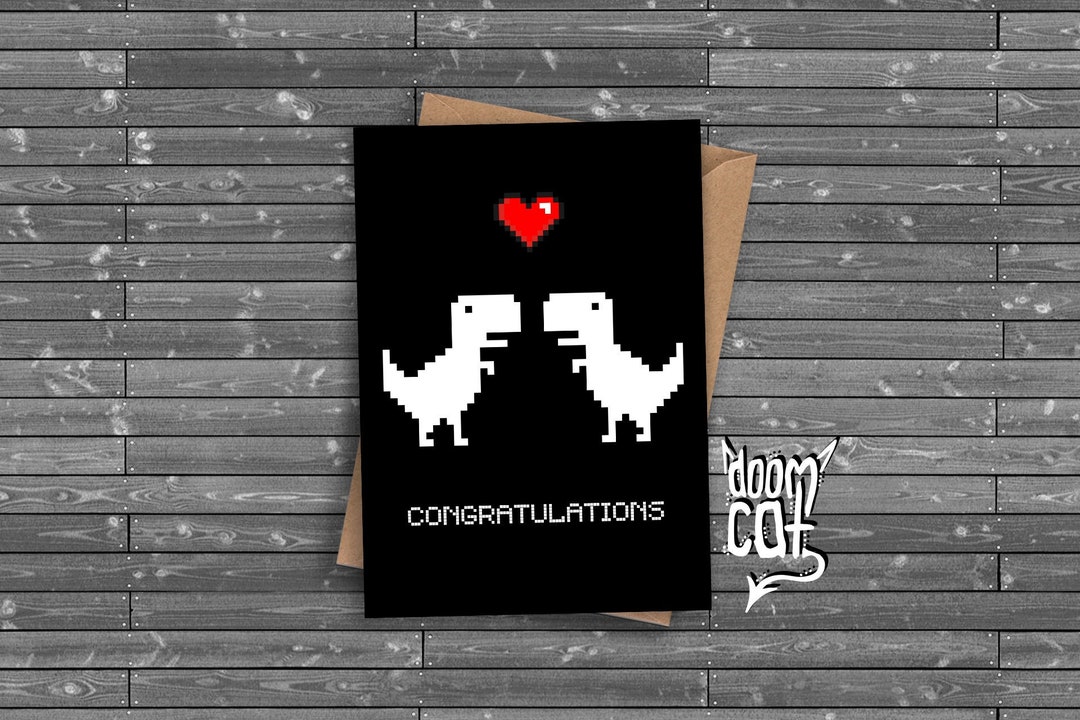 Congratulations Card Dinosaur Dinosaurs Wedding Engagement Congrats ...