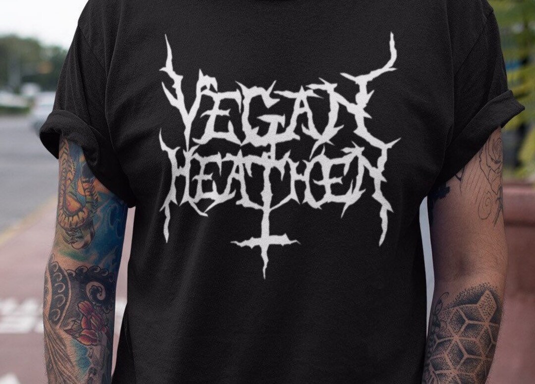 Goth Tshirt vegan Heathen Devil Gothic Apparel Tee Vegan Veganism Metal ...