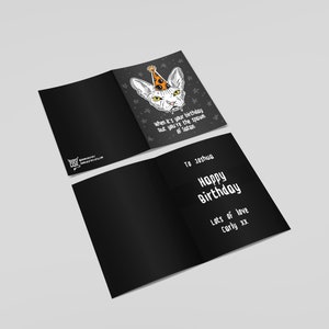 Goth Birthday Cat Card Custom Greetings "spawn of Satan" Happy Black ...