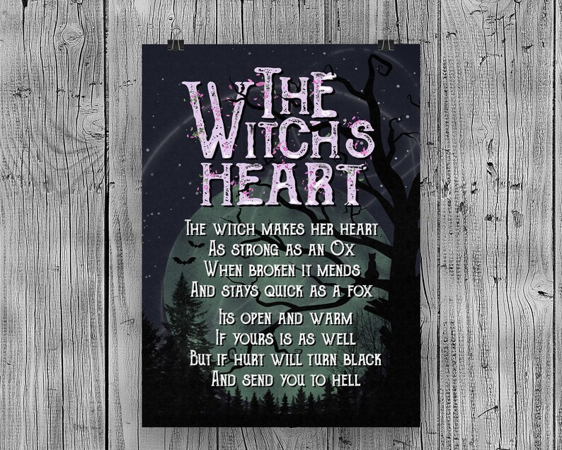 Witch Wall Art Print the Witch's Heart Love - Etsy
