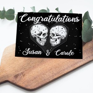 Skull Wedding Card ANY NAME Custom Congratulations Personalised Wedding ...