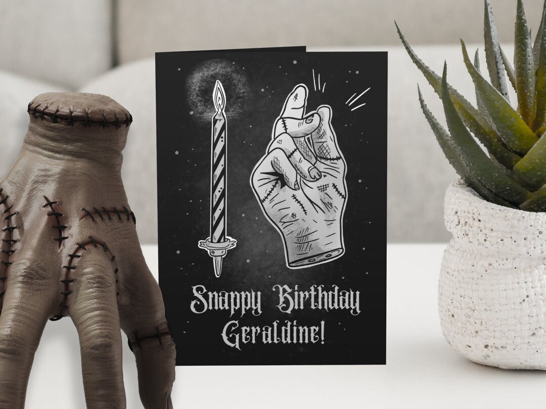 Addams Family Birthday Card: Gothic Zombie Hand, Custom Snappy Card - Etsy