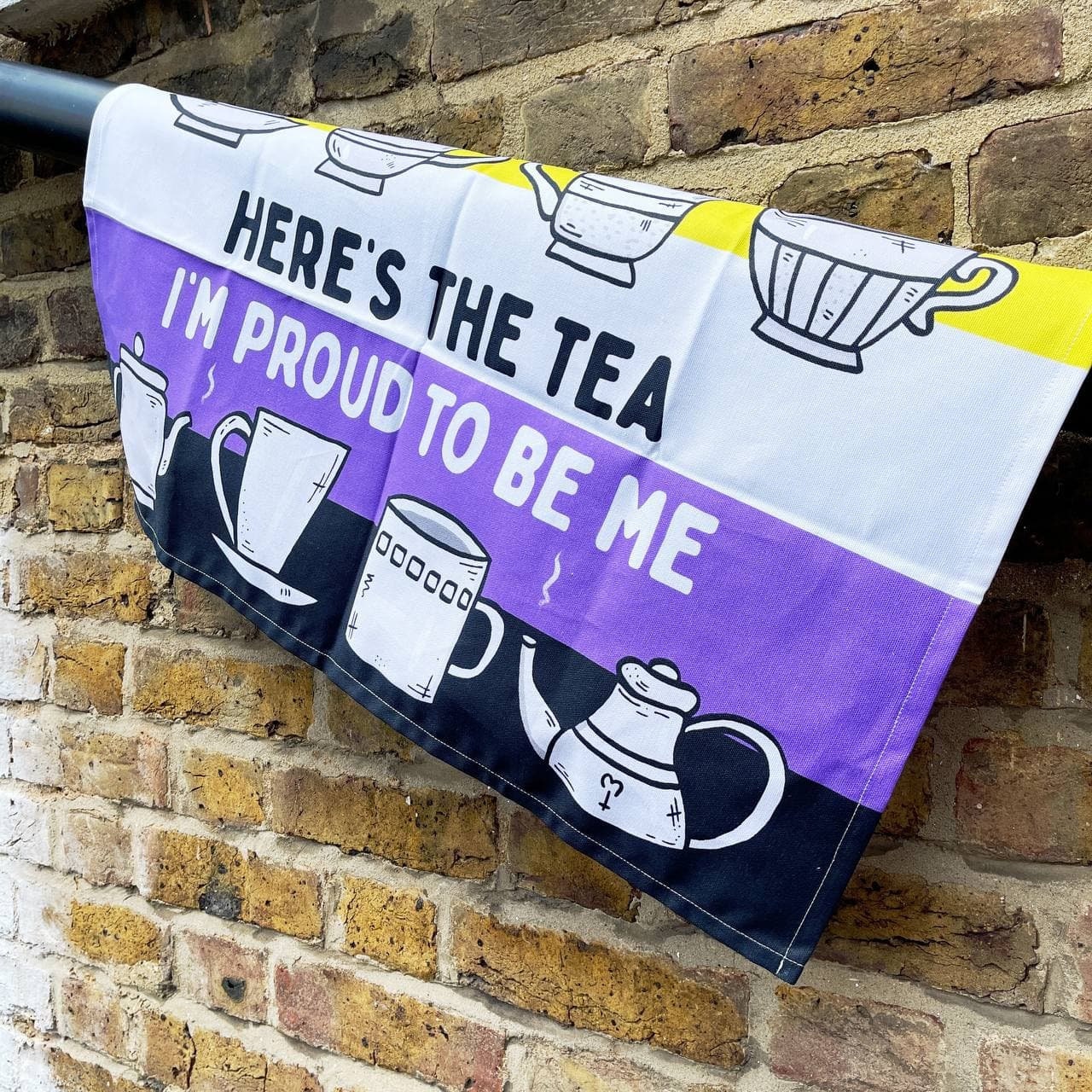 Nonbinary Pride Tea Towel Flag NB Enby Non Binary - Etsy