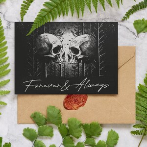 Gothic Wedding Anniversary Card Skulls Dark Art "forever and Always ...