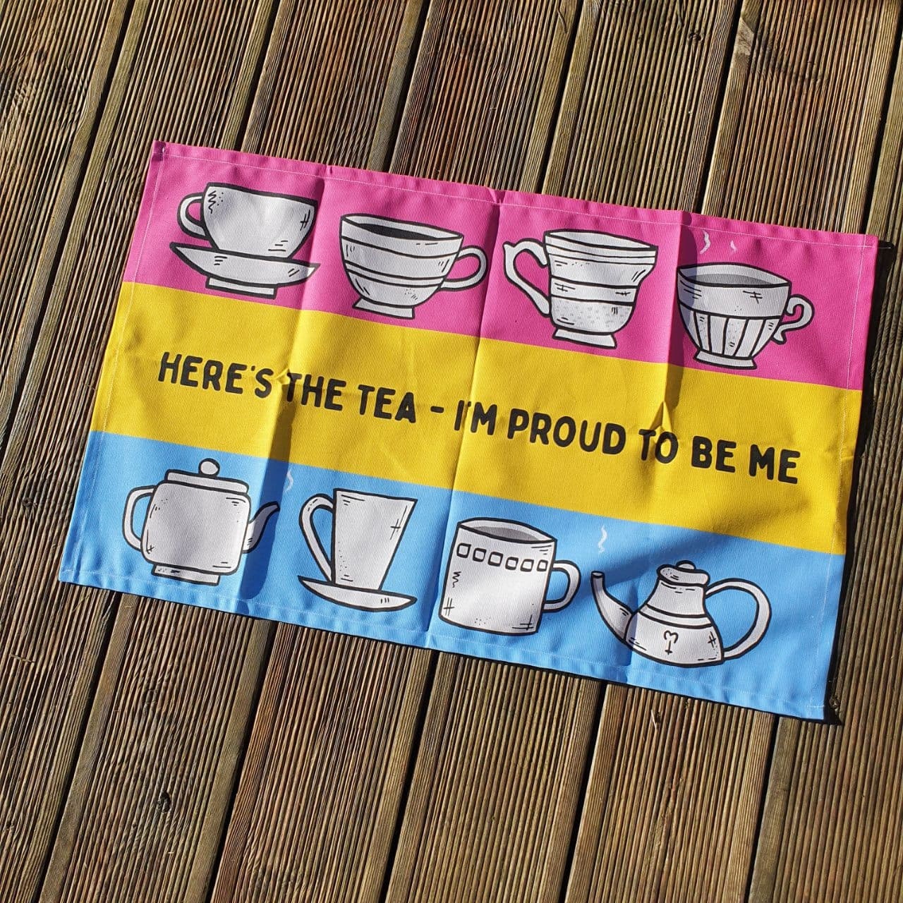 Pansexual Pride Tea Towel Flag LGBTQ here's the Tea - Etsy UK