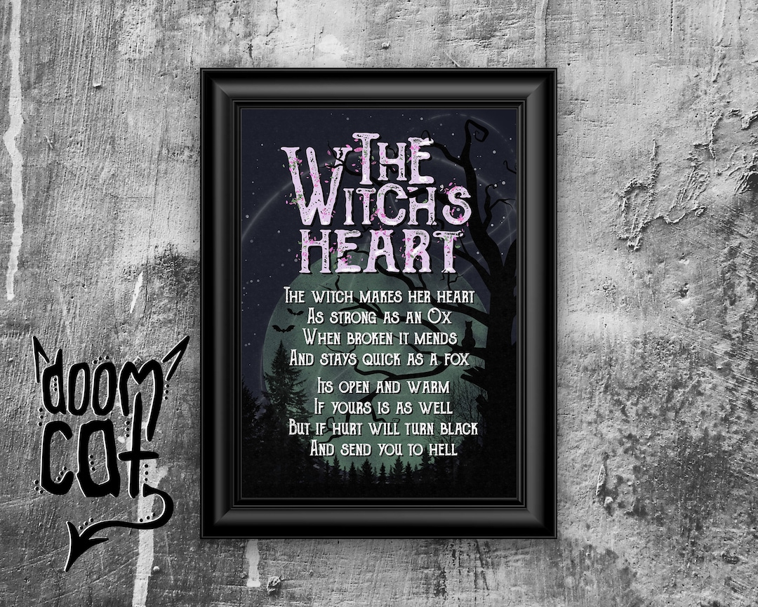 Witch Wall Art Print "the Witch's Heart" Love Witchy Home Decor Gothic ...