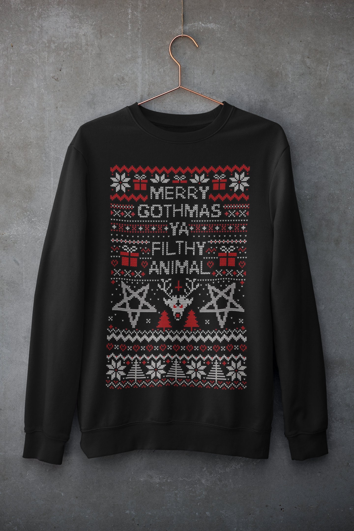 Gothic Christmas Jumper Sweatshirt Merry Gothmas Ya Filthy - Etsy