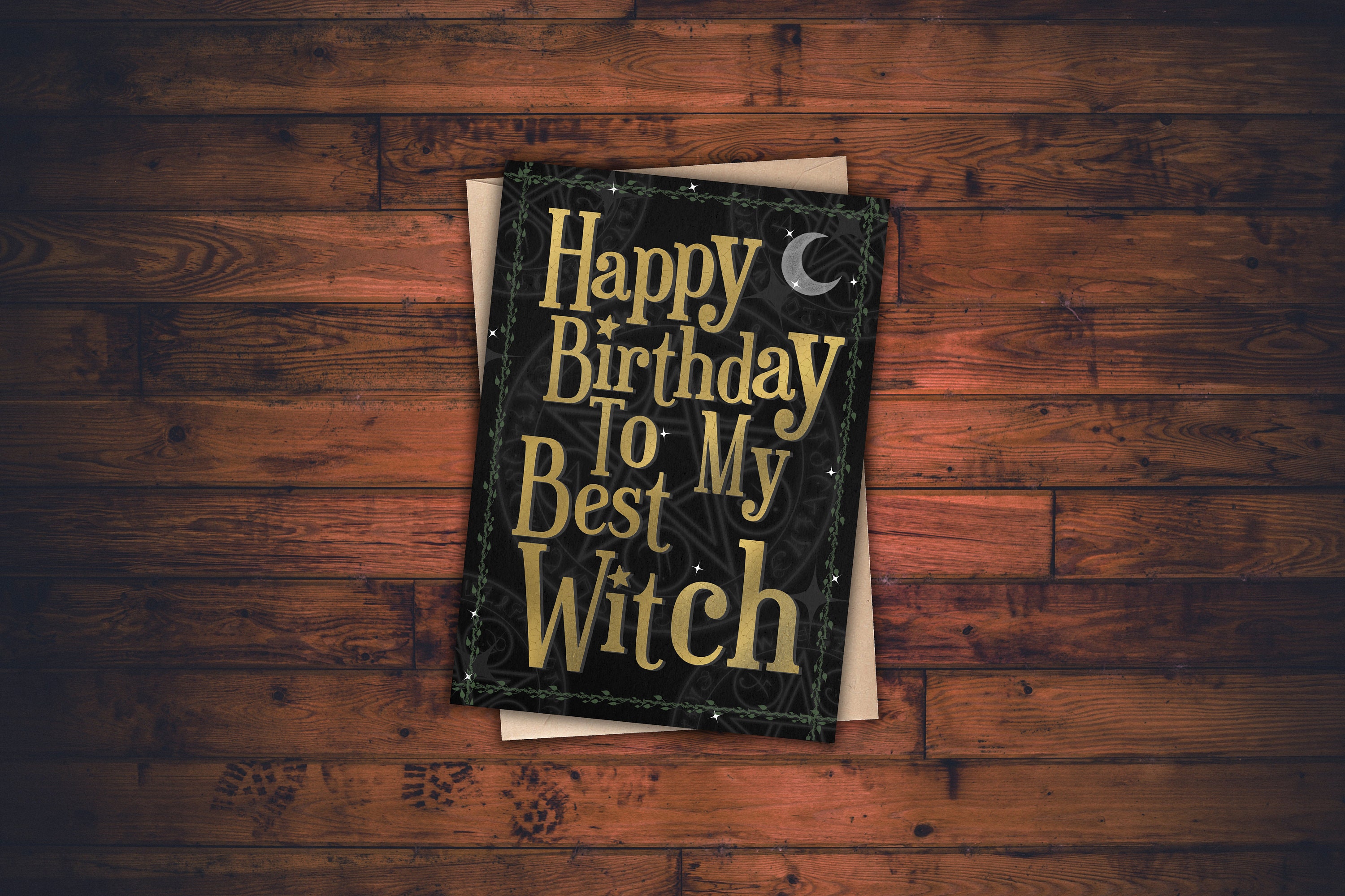 Witchy Birthday Card Goth Custom Greetings Happy Black Gothic | Etsy