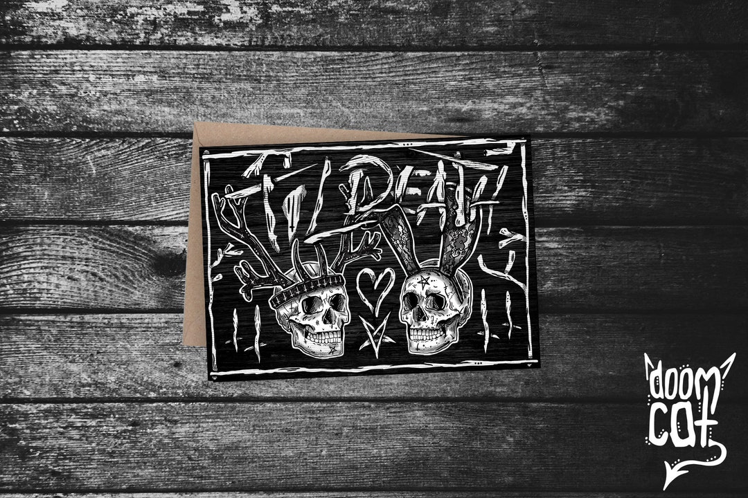 Skull Wedding Card Custom Congratulations Wedding Skulls Goth Gothic ...