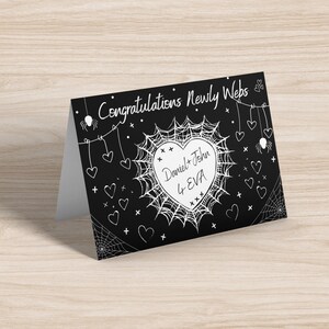 Spider Wedding Card ANY NAME Custom "congratulations Newly Webs ...