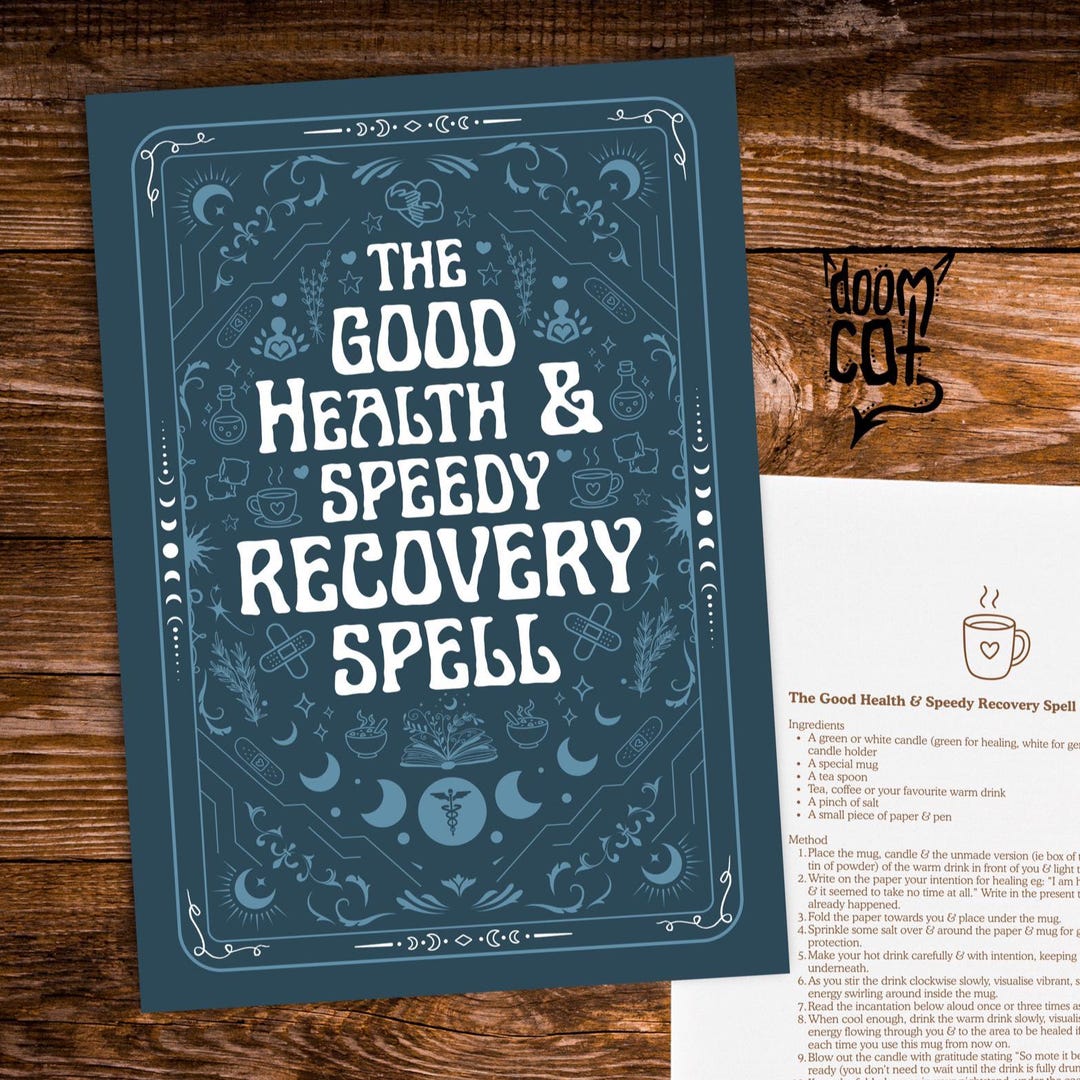 Get Well Soon Greetings Card for Witches - the Good Health and Speedy ...