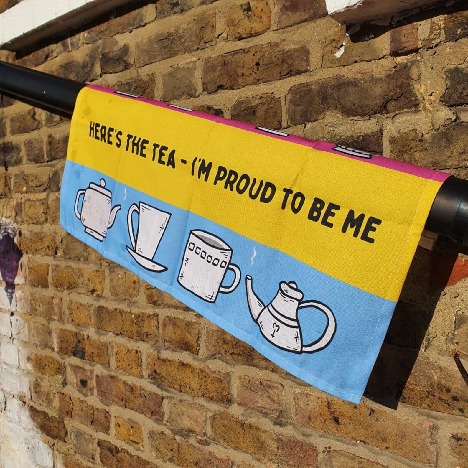 Pansexual Pride Tea Towel Flag LGBTQ here's the Tea - Etsy UK