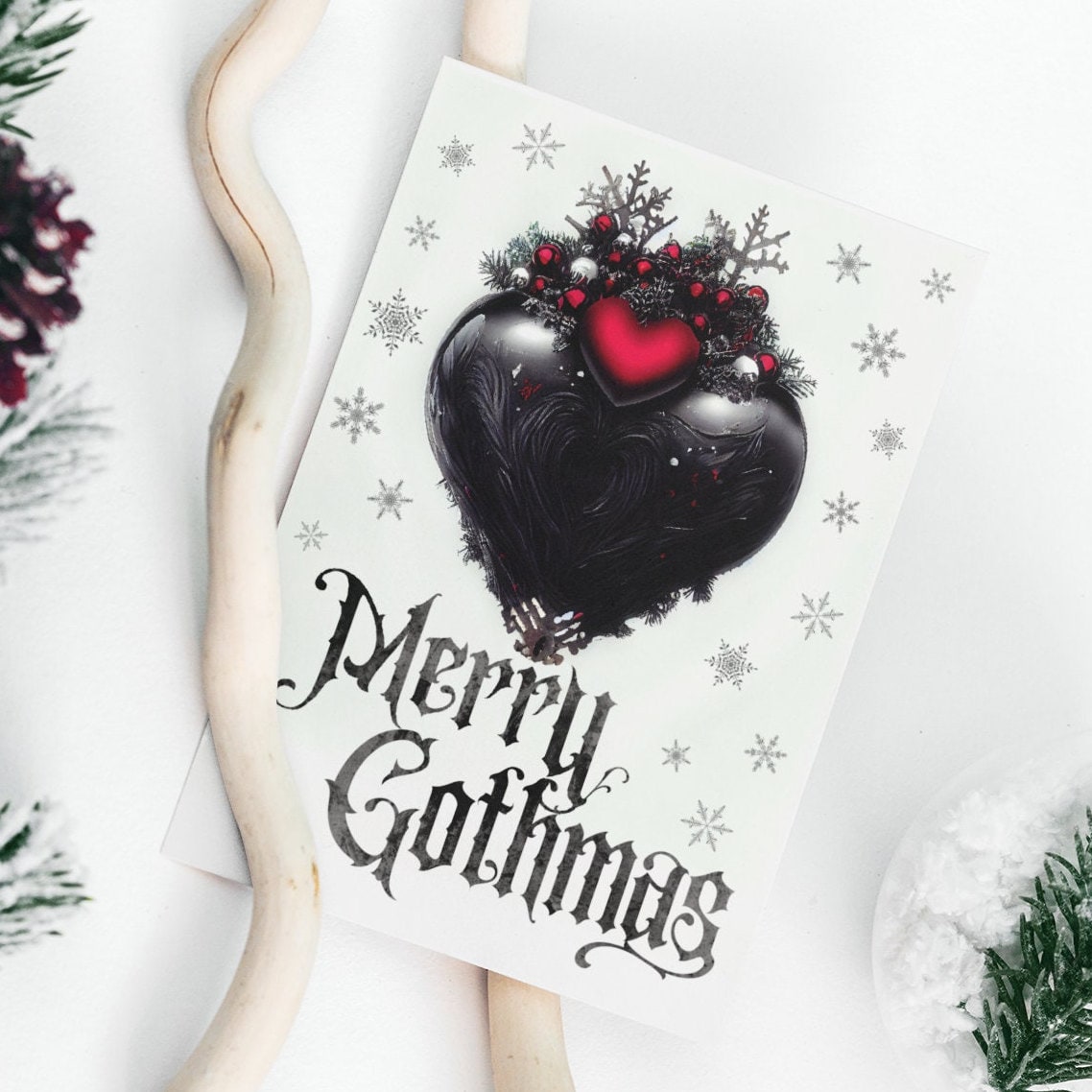 Goth Christmas Card Merry Gothmas Gothic Holiday Greeting - Etsy