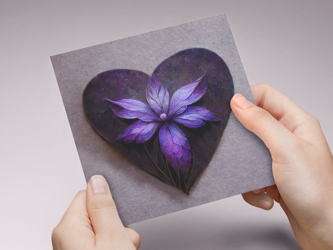 Purple Heart Flower Card Sorry for Your Loss Wedding Valentine ...