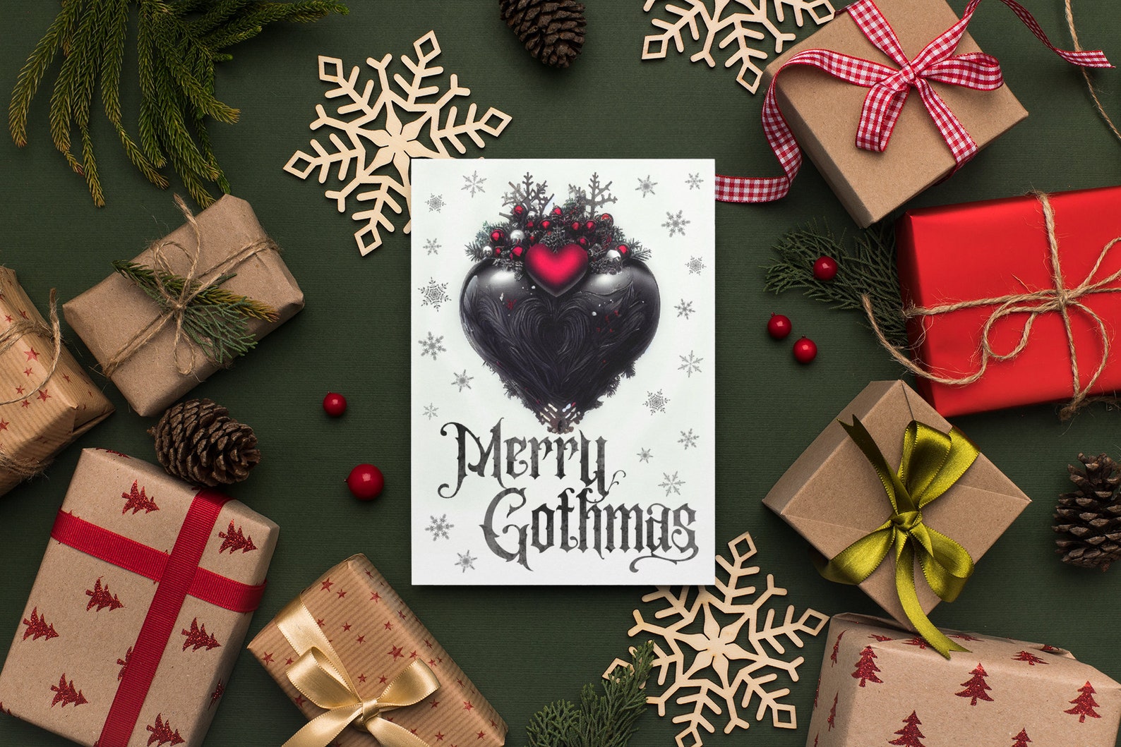 Goth Christmas Card Merry Gothmas Gothic Holiday Greeting - Etsy