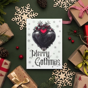 Goth Christmas Card Merry Gothmas Gothic Holiday Greeting Greetings ...