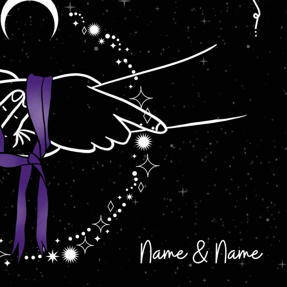 Handfasting Wedding Card Custom Marriage Engagement Personalised Stars ...