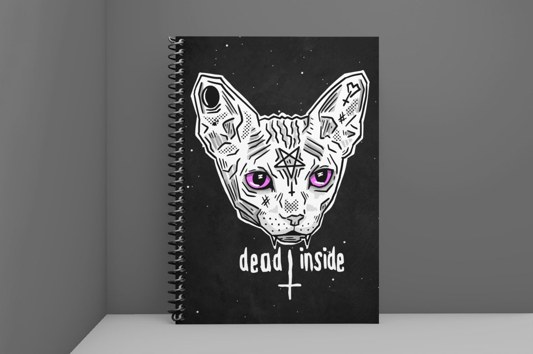 Black Notebook A5 Spiral Note Book "dead Inside" Sleep Journal Recipe ...