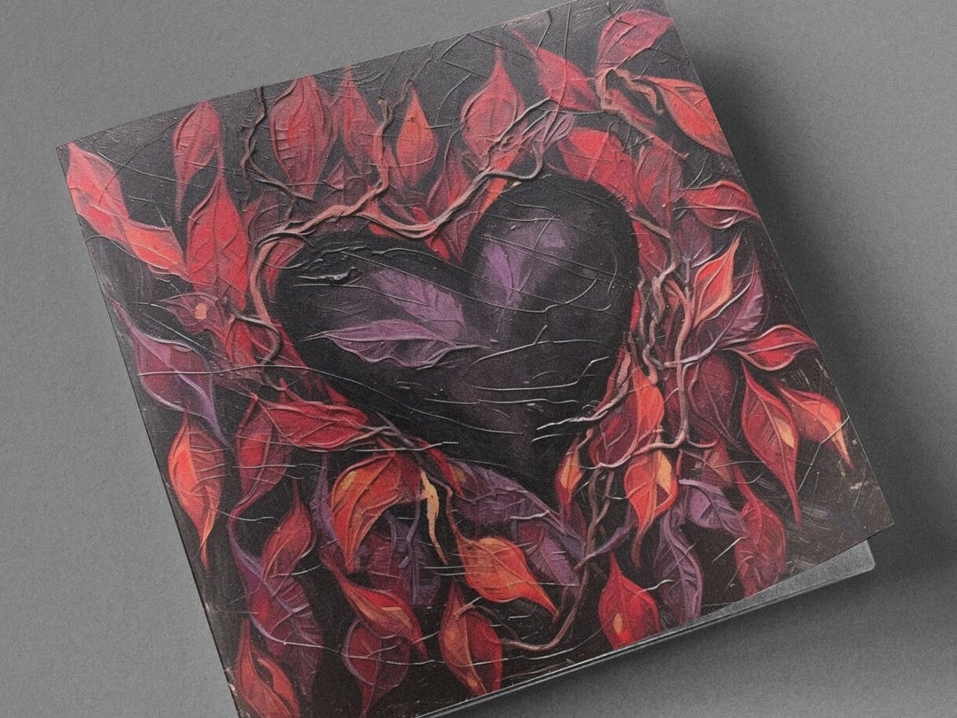 Gothic Wedding Card Anniversary Valentine Valentine's Card Love Paint ...