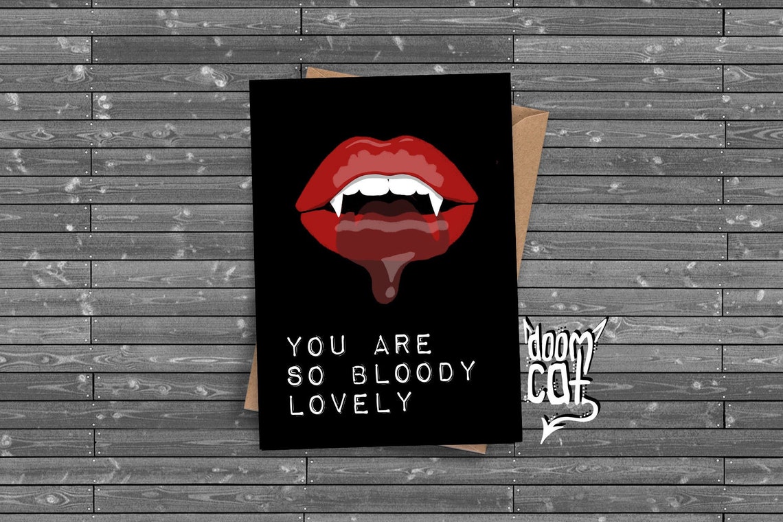 Vampire Card Custom Thank You you Are so Bloody - Etsy