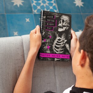 Goth Notebook A5 Spiral Note Book Skull Journal Gothic Book Goth Lined ...