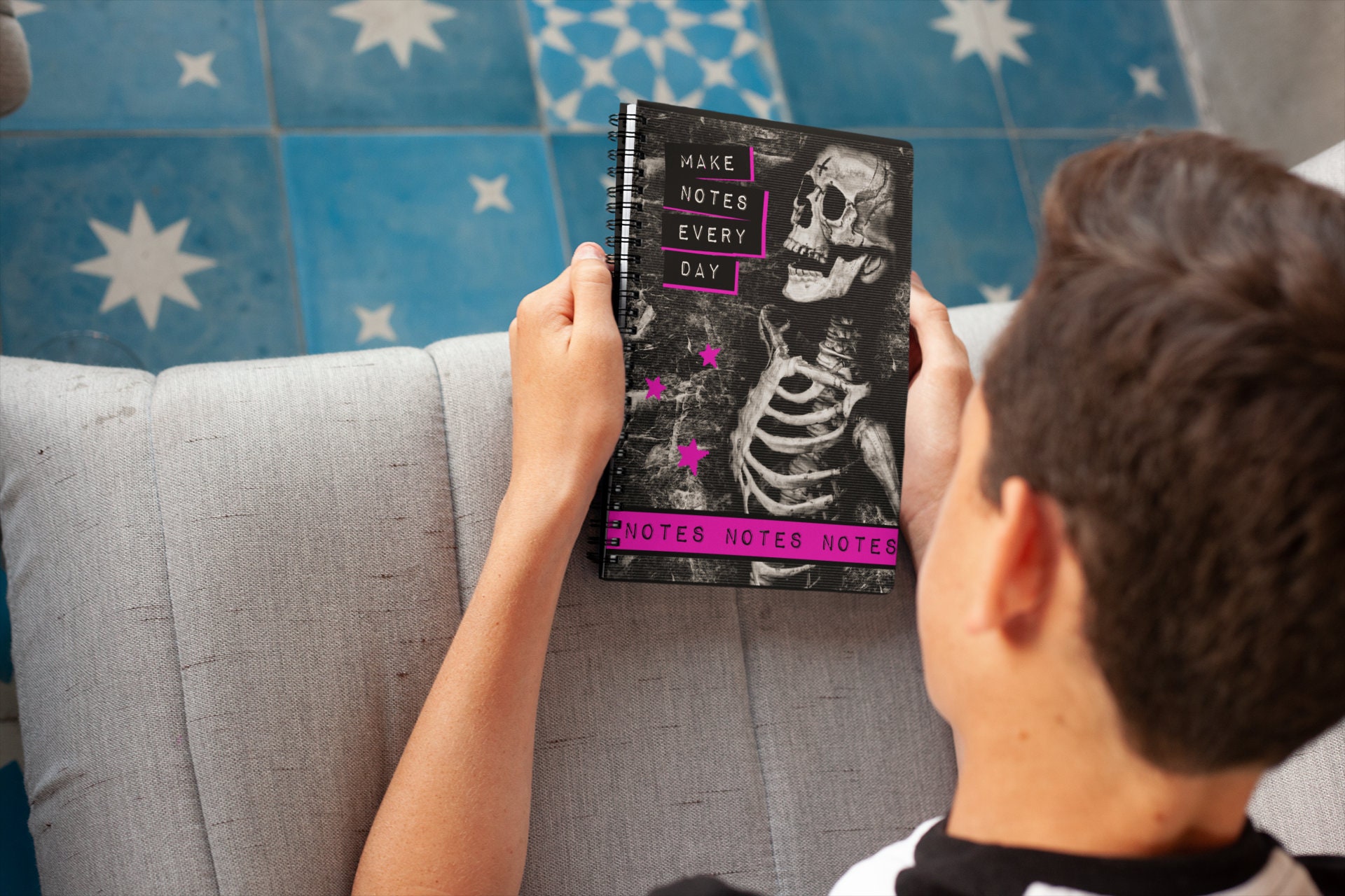 Goth Notebook A5 Spiral Note Book Skull Journal Gothic Book Goth Lined ...