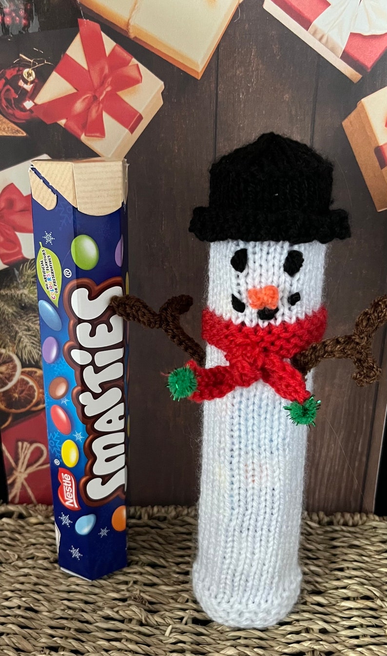 Hand Knitted, Christmas Sweet Tube Covers Santa, Reindeer,snowman, Elf ...