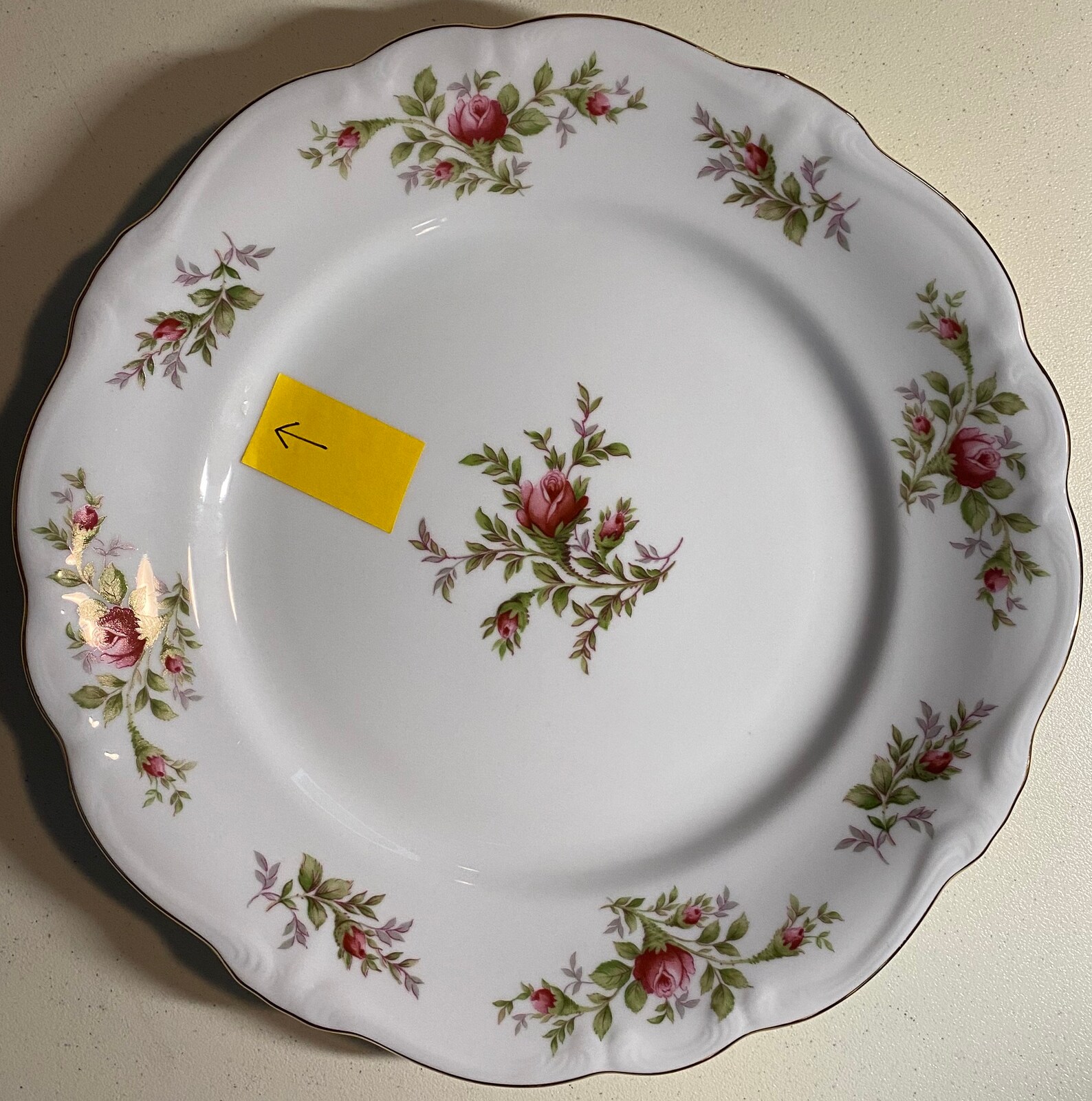 Johann Haviland Moss Rose Pattern Dinner Plate - Vintage Bavarian Back ...