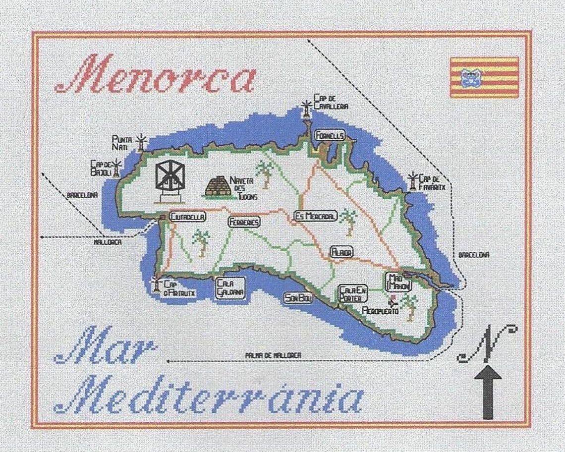 Cross Stitch Chart - Island of Menorca/minorca (treasured Memories - Etsy