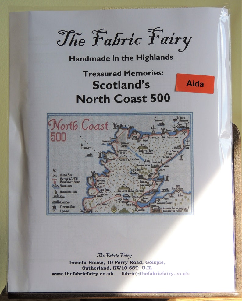 Cross Stitch Map Embroidery Chart, Scotland's North Coast 500 - Etsy