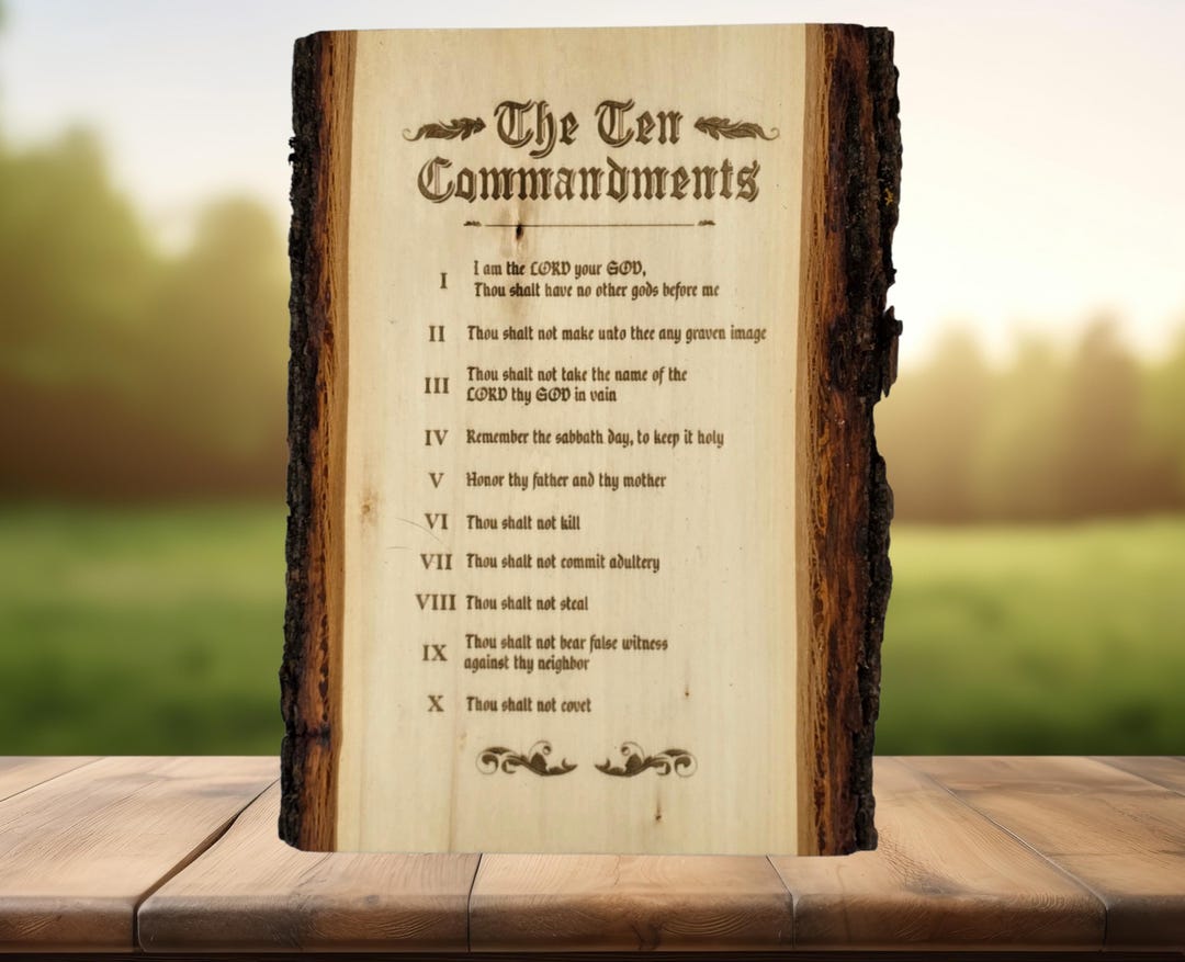 The Ten Commandments Engraved, Custom Prayer, Bible Verse, Faith Wall ...
