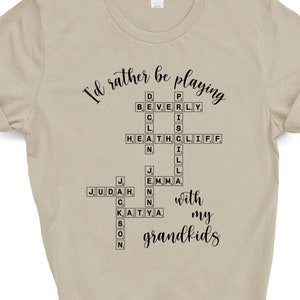 Grandparent Shirt With Names, Custom Scrabble Tiles Shirt, Scrabble ...